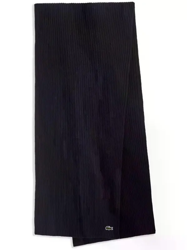 Lacoste Ribbed-knit Wool Scarf - Blue