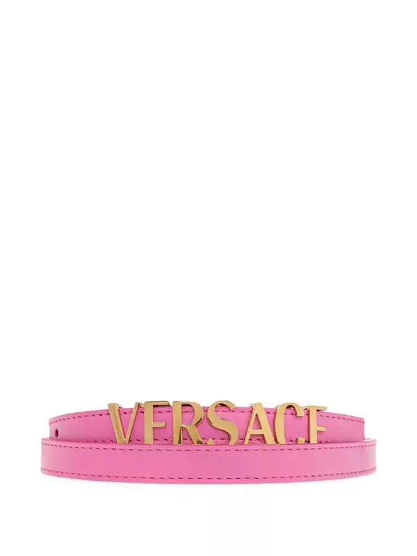 Versace Logo-lettering Belt - Pink