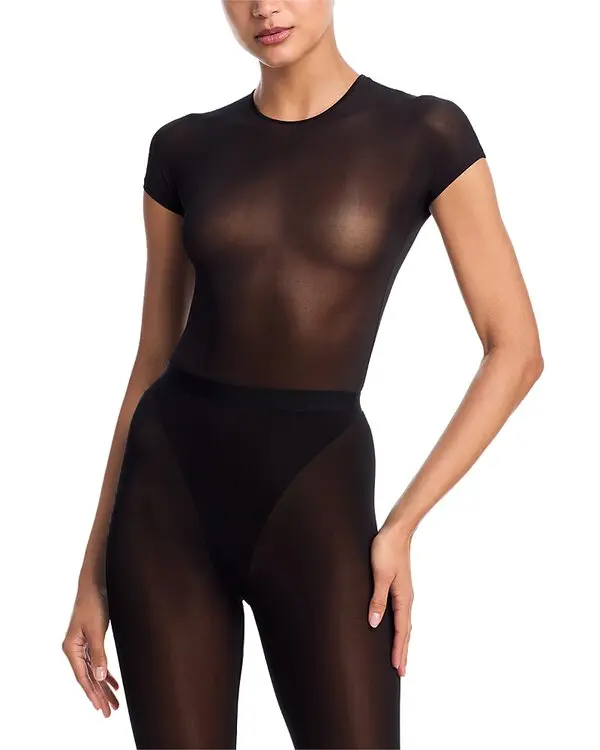 Wardrobe.NYC Sheer Bodysuit - Black