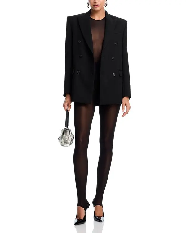 Wardrobe.NYC Sheer Bodysuit - Black
