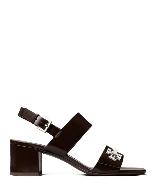 Tory Burch Turnlock Heeled Sandals - Cocoa