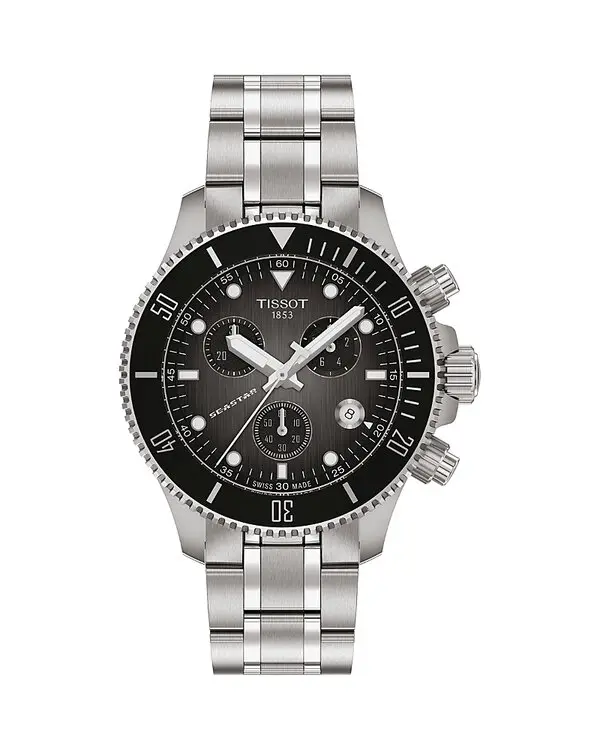 TISSOT Seastar 1000 Quartz Chronograph Watch, 38mm - Black/silver