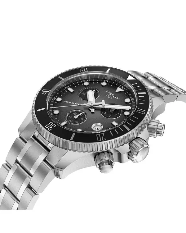 TISSOT Seastar 1000 Quartz Chronograph Watch, 38mm - Black/silver