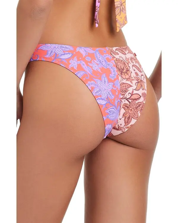Red Carter Colorblocked Ring Bikini Bottom