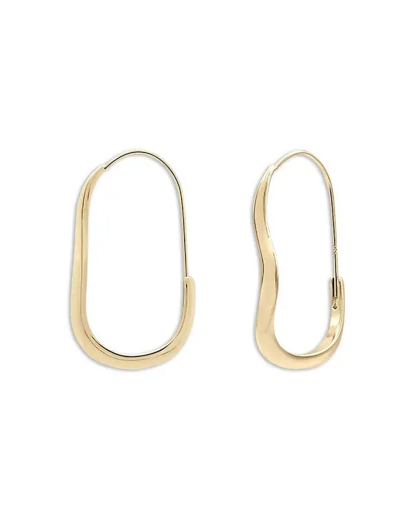 Shashi Dominique Wavy Oval Hoop Earrings - Gold