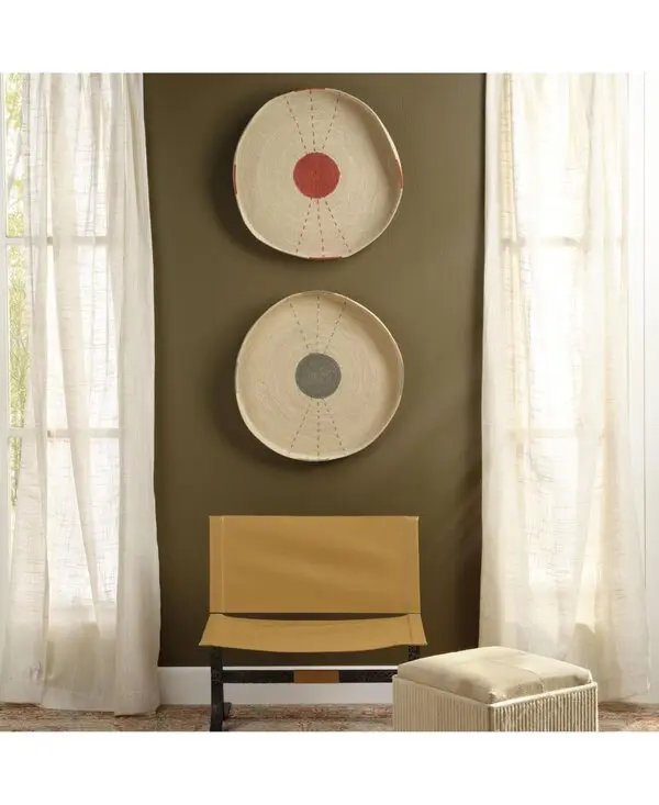JAMIE YOUNG CO. Sundial Seagrass Round Wall Art - Rust