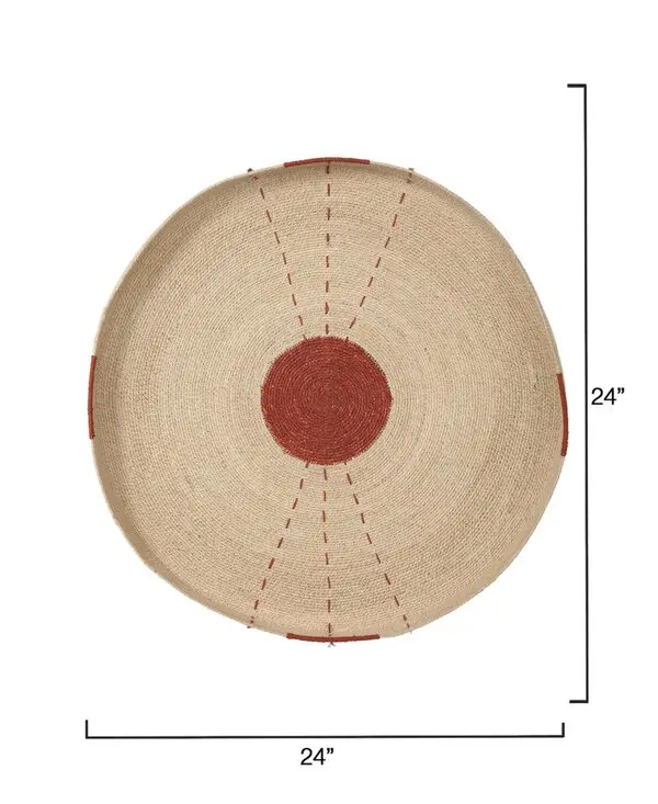 JAMIE YOUNG CO. Sundial Seagrass Round Wall Art - Rust