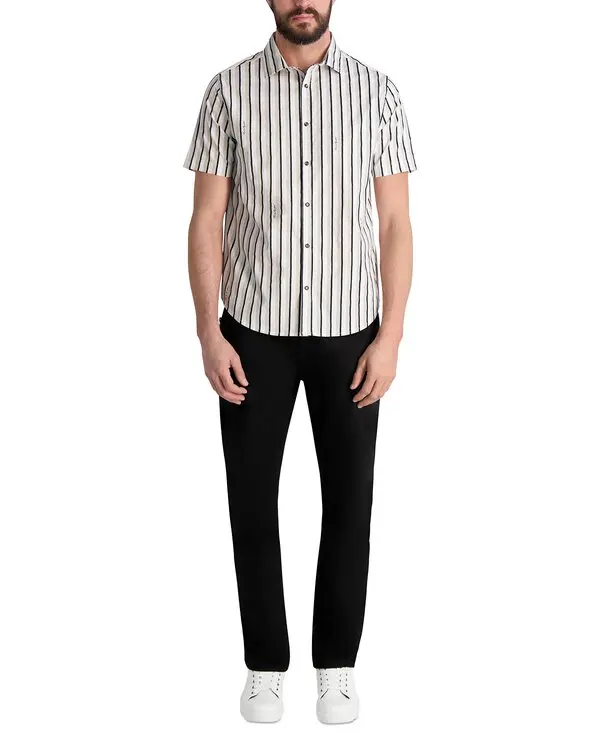 Karl Lagerfeld Paris Karl Lagerfeld Striped Paris Striped Short Sleeve Logo Shirt