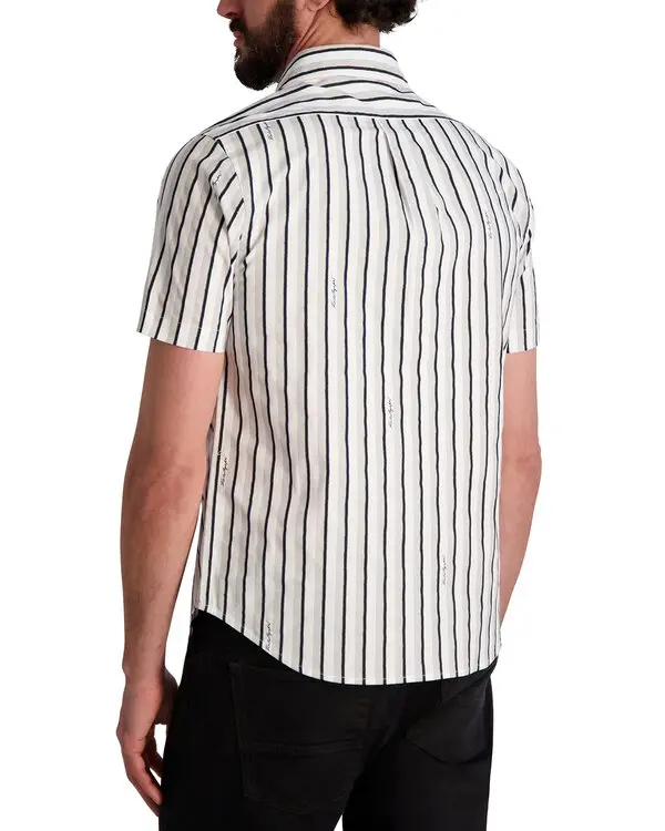 Karl Lagerfeld Paris Karl Lagerfeld Striped Paris Striped Short Sleeve Logo Shirt
