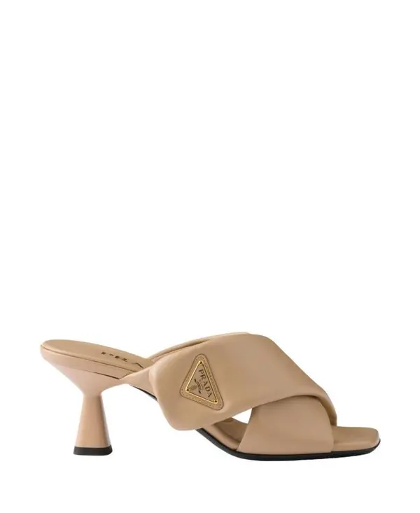 Prada Padded Nappa Leather Sandals - Brown
