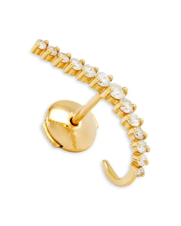 Yvonne Léon 18k Diamond Single Curved Earring - Yellow Gold