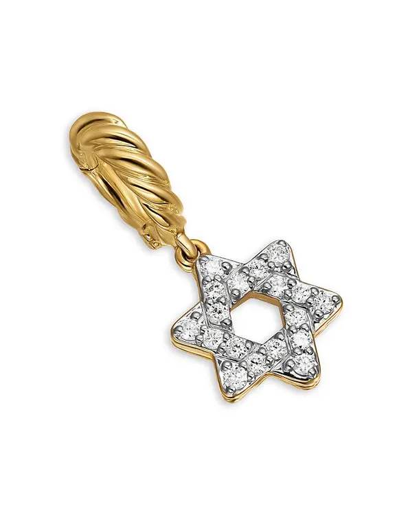 David Yurman 18k Yellow Diamond Star Of David Amulet - Gold