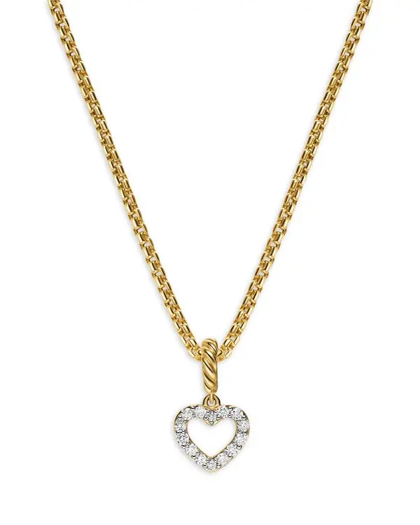 David Yurman Micro Pave Open Heart Amulet