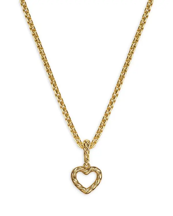 David Yurman Micro Pave Open Heart Amulet