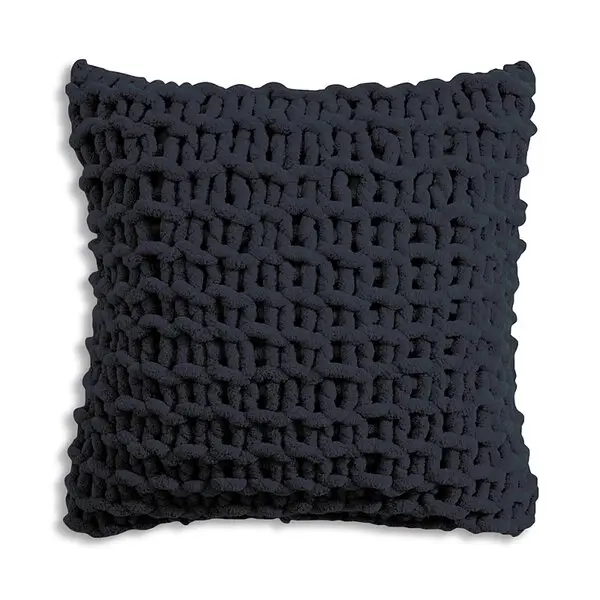 Dkny Chunky Knit Decorative Pillow, 20 X 20 - Jet Black