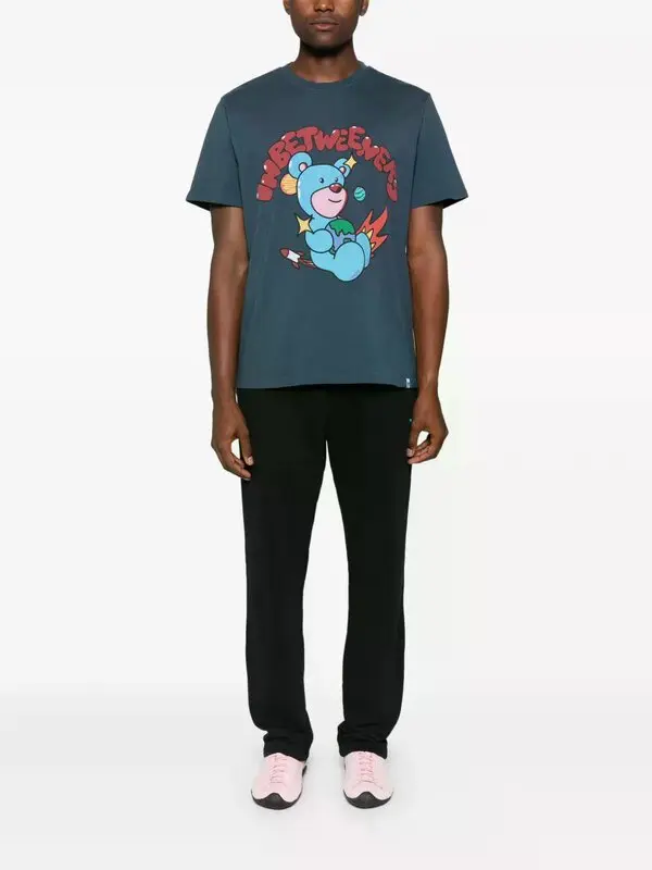 INBETWEENERS Graphic-print Cotton T-shirt - Blue