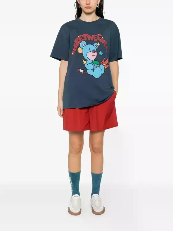 INBETWEENERS Graphic-print Cotton T-shirt - Blue