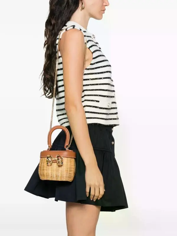 SELF-PORTRAIT Rattan Basket Tote Bag