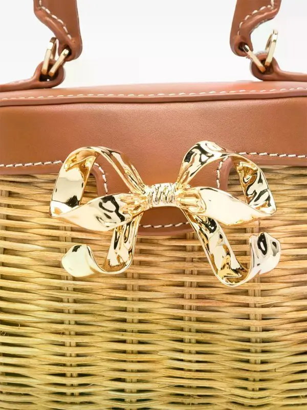 SELF-PORTRAIT Rattan Basket Tote Bag