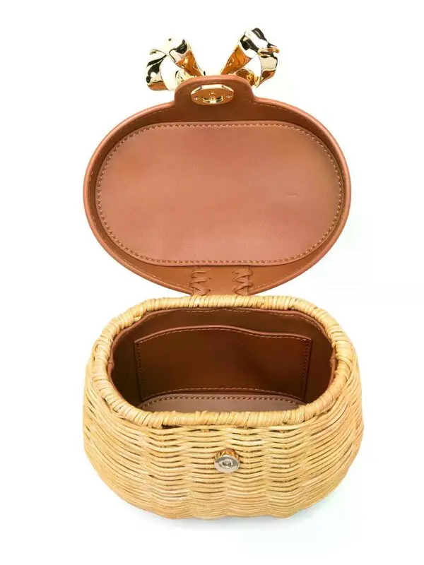 SELF-PORTRAIT Rattan Basket Tote Bag