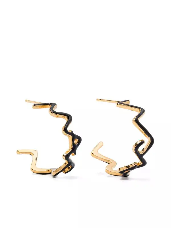 Marni Logo Hoop Earrings - Gold