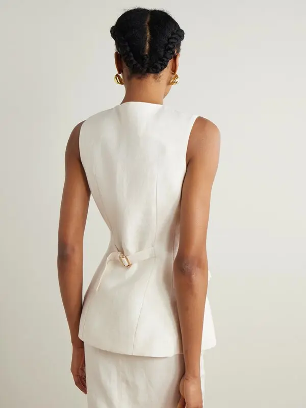 Posse Matilda Ruffled Linen Vest