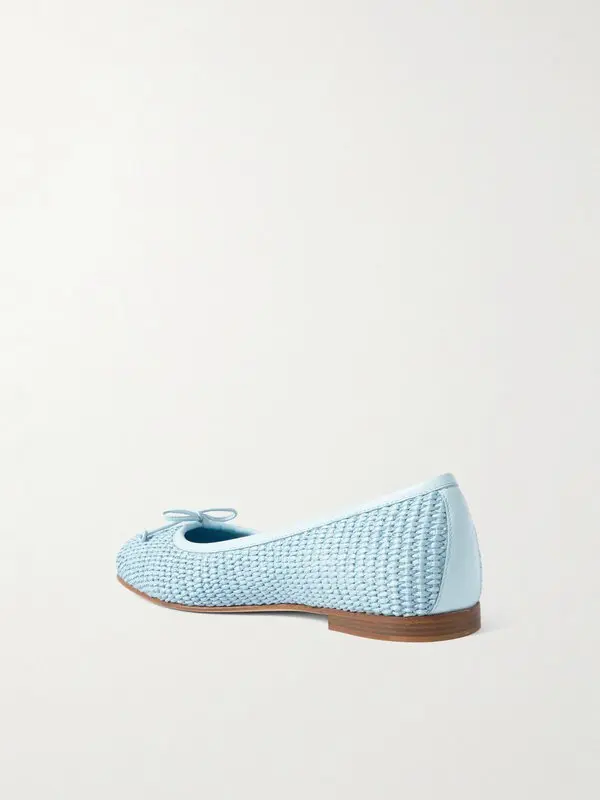 Manolo Blahnik Veralli Raffia Ballet Flats