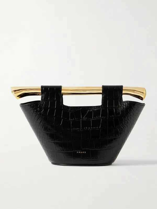 AMANU Madagascar Mini Croc-effect Leather Tote