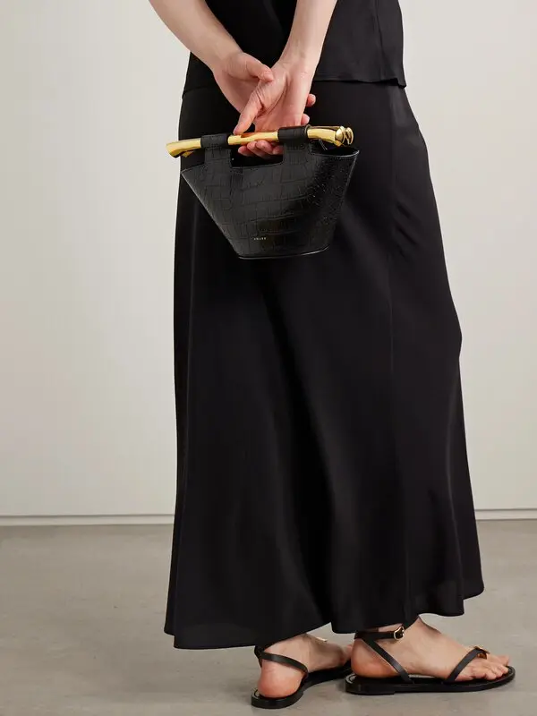 AMANU Madagascar Mini Croc-effect Leather Tote