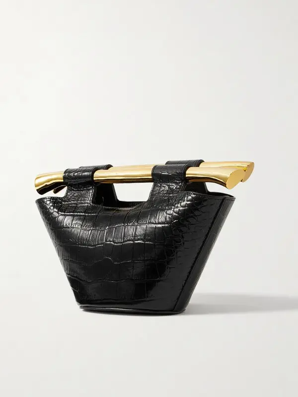 AMANU Madagascar Mini Croc-effect Leather Tote