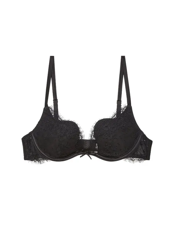 Fleur Du Mal Frankie Lace Seduce U-plunge Bra - Black