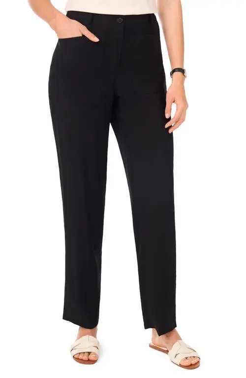 Halogen Patch Pocket Straight Leg Pants - Rich Black