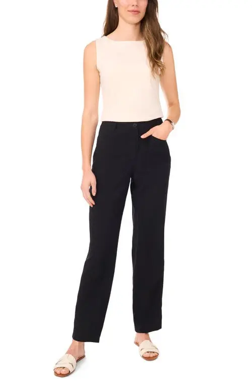 Halogen Patch Pocket Straight Leg Pants - Rich Black
