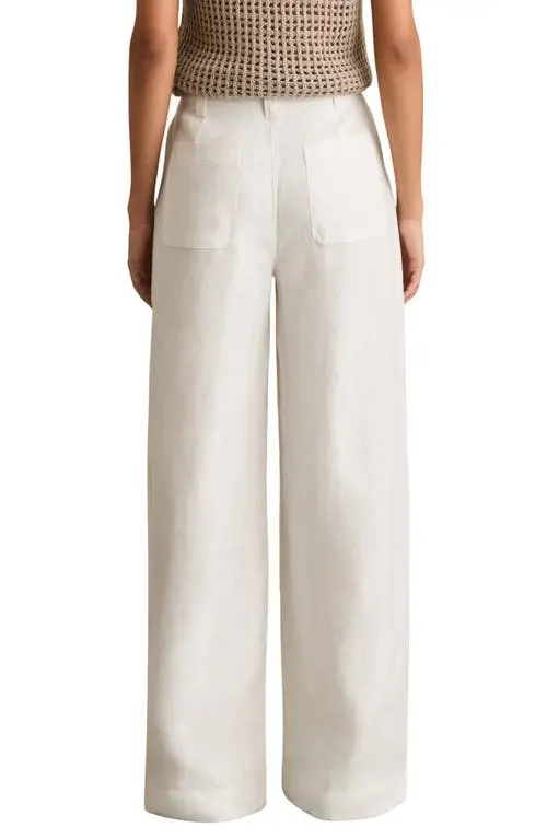 REISS Ashby Wide Leg Linen Pants
