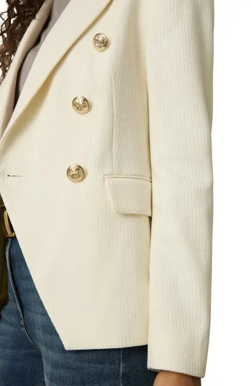 REISS Tally Double-breasted Wool-blend Blazer - White