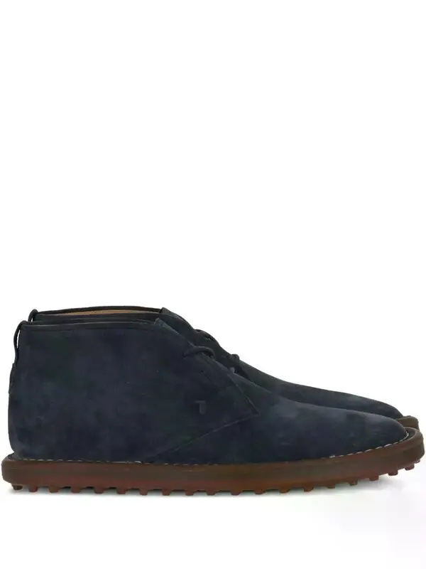 TOD'S Suede Lace-up Boots - Blue