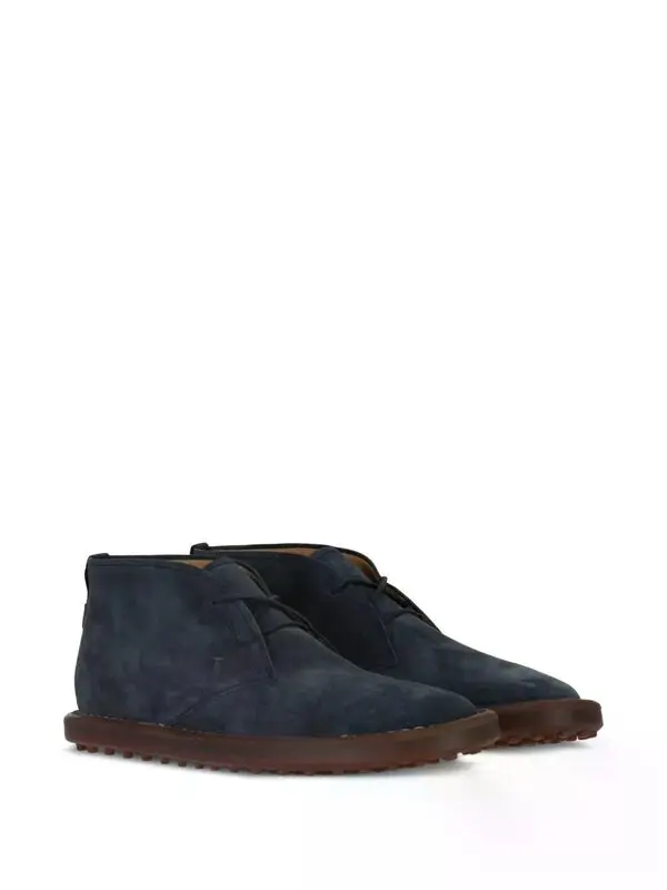 TOD'S Suede Lace-up Boots - Blue