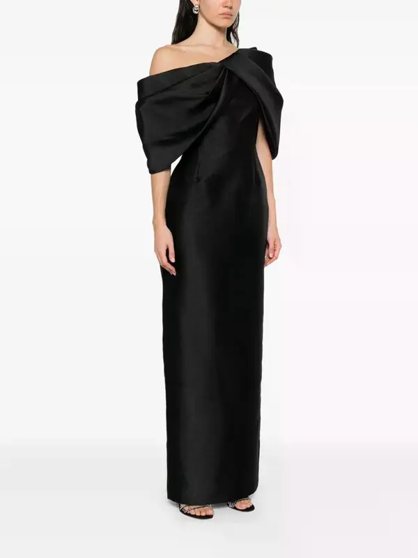 Solace London Asymmetric Off-shoulder Dress
