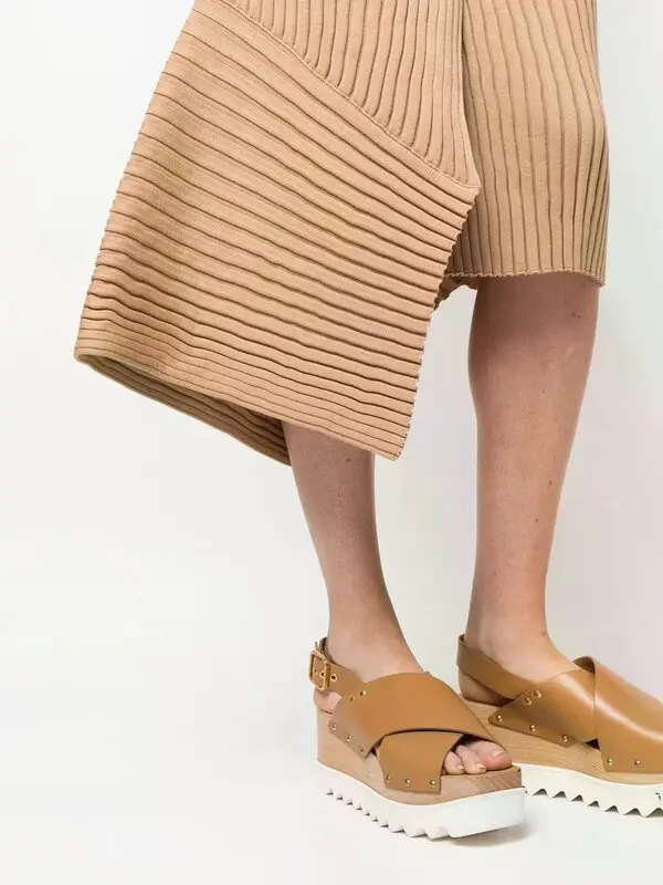 Stella McCartney Asymmetric Ribbed-knit Wrap Skirt - Brown