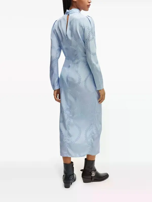 Hugo Chain-print Draped Dress
