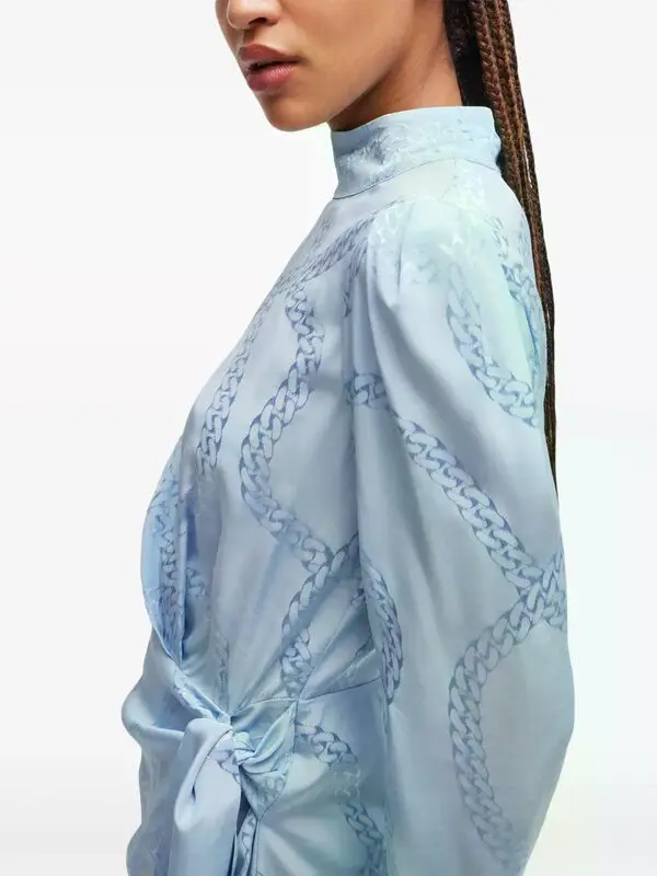 Hugo Chain-print Draped Dress