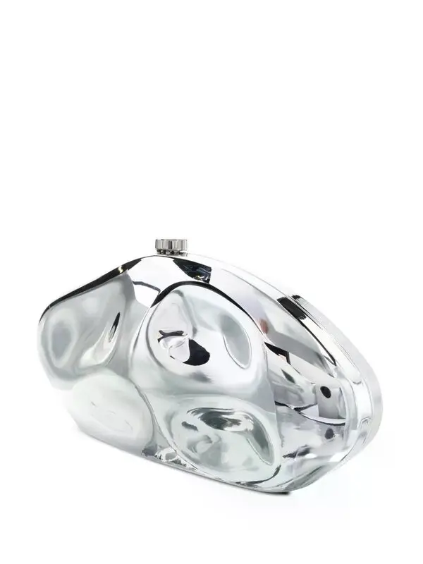 Cult Gaia Caldera Sculpted Clutch - Silver