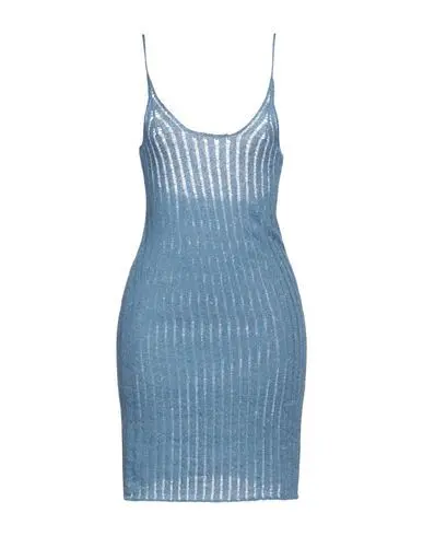 MIISTA Mini Bodycon Ribbed-knit Dress - Blue