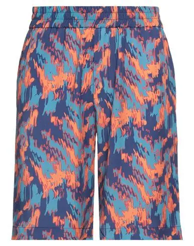 ROBERTO COLLINA Viscose Bermuda Shorts With Abstract Print - Blue