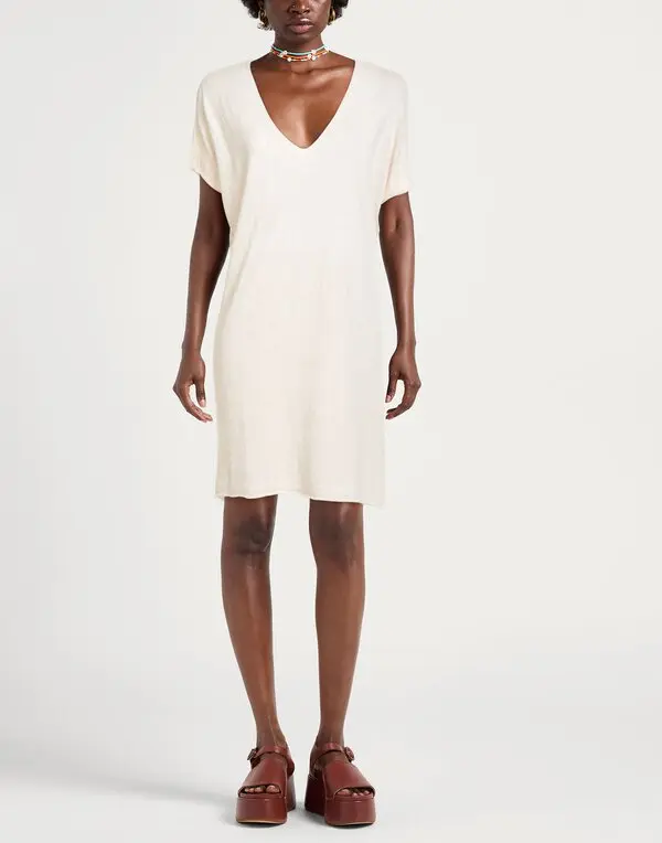 chinese dress ladies Wynn White Linen Shift Mini Dress - US 18