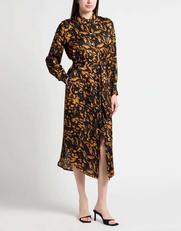 OTTOD'AME Midi Dress With Belt And Classic Collar