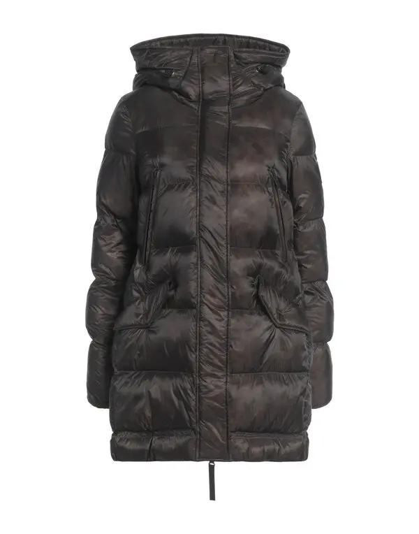 DEKKER Padded Camouflage Print Coat - Black