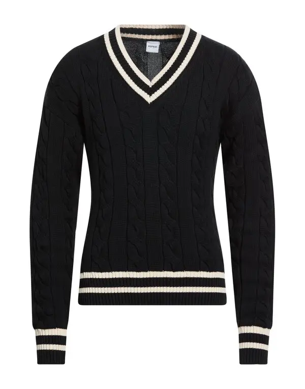 Aspesi Knitted Cotton Sweater - Black