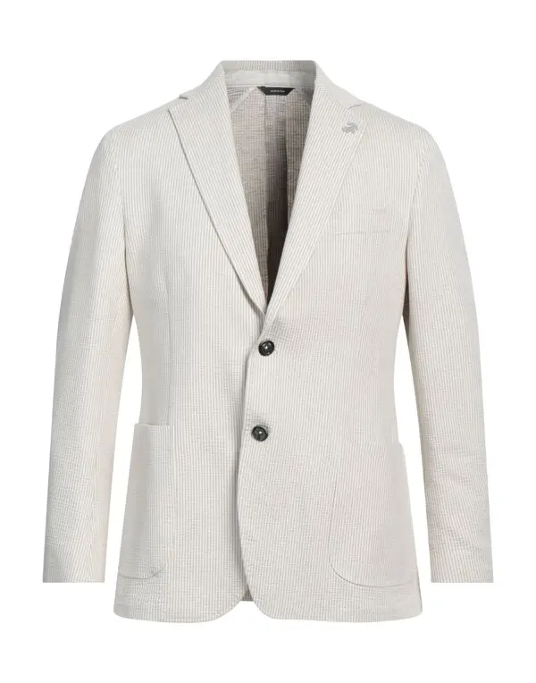 TOMBOLINI Blazer Ivory Size Cotton, Linen, Elastane