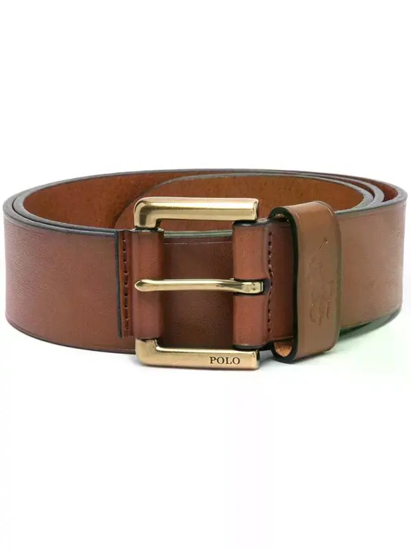 Polo Ralph Lauren Embossed-logo Leather Belt - Brown